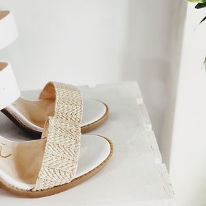 Shoes | Lexxa Natural White Block Heels Sandals | Poshmark